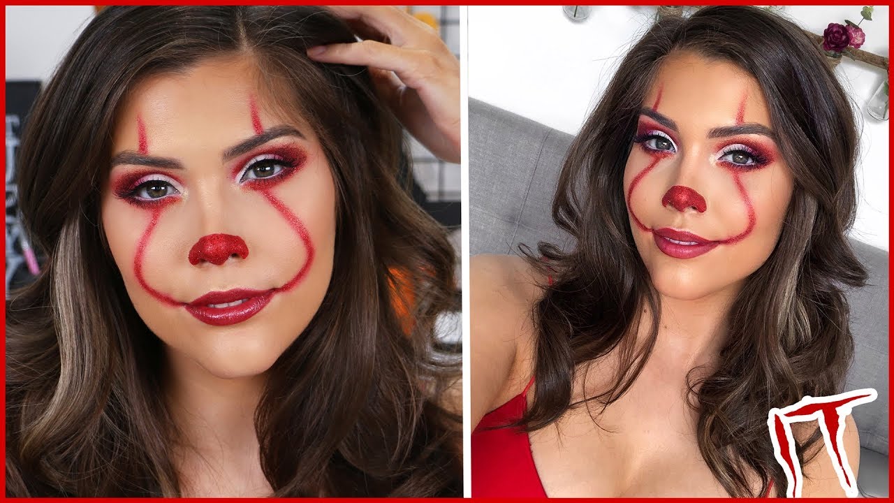 GLAM Pennywise Halloween Makeup Tutorial - YouTube