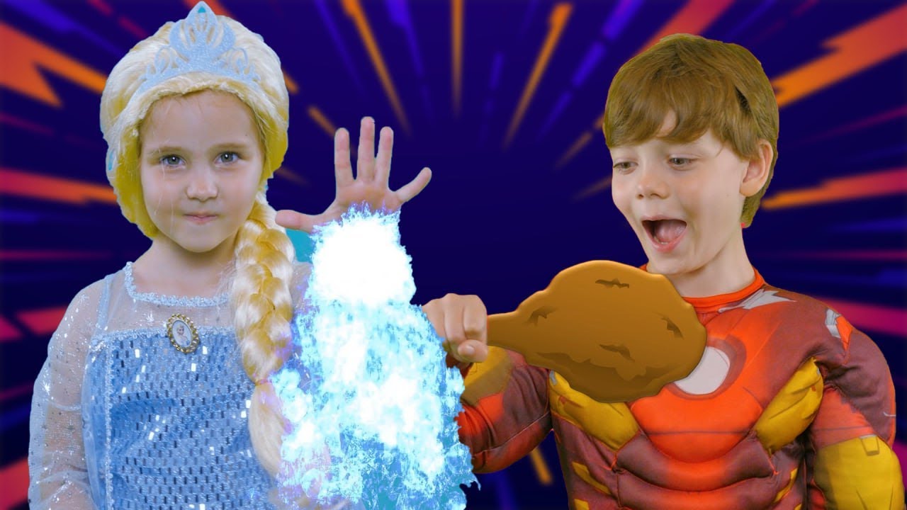 Elza vs. Iron Man | Hot or Cold 👀 and More Kinderwood Kids Songs - YouTube