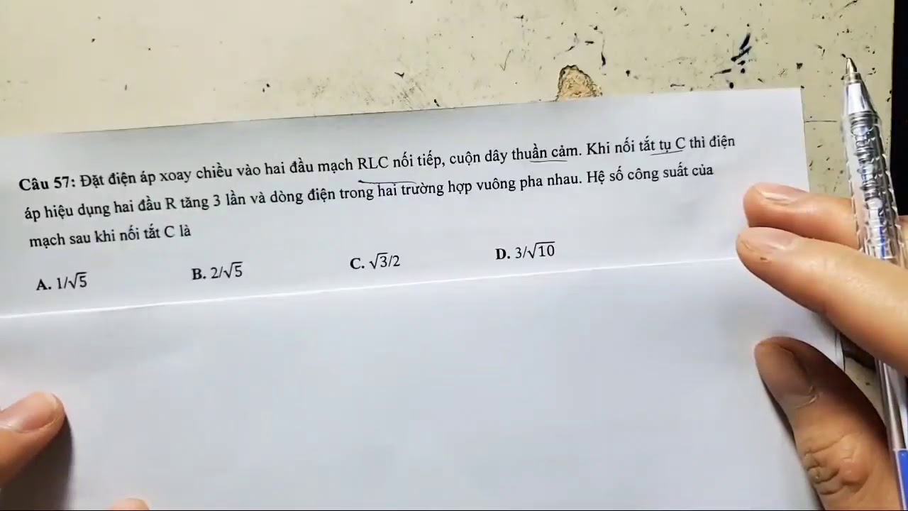 Cường độ dòng điện 2 trường hợp vuông pha nhau thì - YouTube