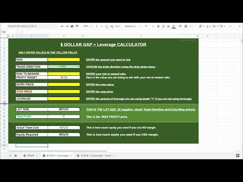 Lot Size Calculator Spreadsheet How To Use - YouTube