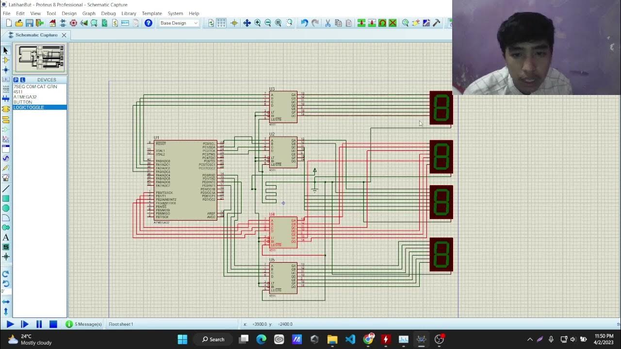 Simulasi 7 Segment dengan Atmega 32 Menggunakan Kode BCD | Tutorial Proteus 8 Profesional - YouTube