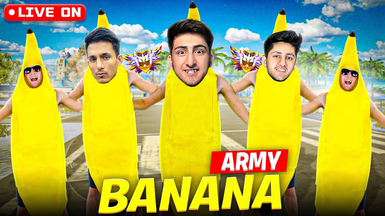 🍌Banana Army Is Live🔴1 Vs 6 - Br Rank 1 Vs 4 - Free Fire Live🍌 - YouTube