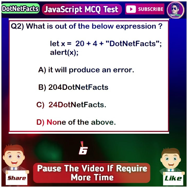 Javascript Mcq Test Day 02🔥 Javascript Interview Questions And 