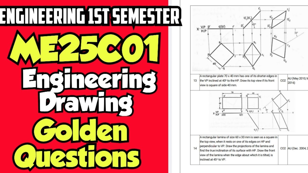 ME25C01| Engineering Drawing|Important questions|1st semester|Anna ...