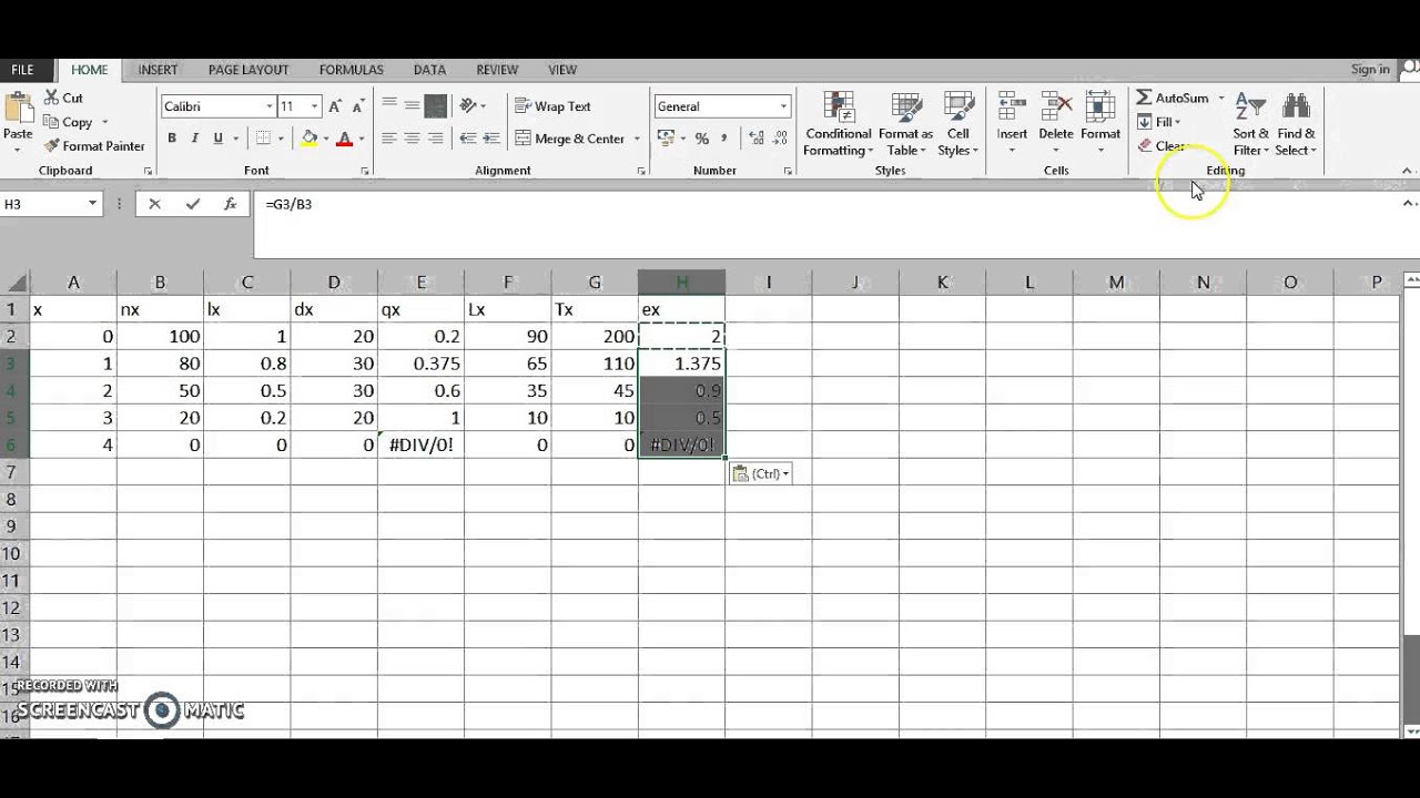 Uso de Excel para Elaborar Tablas de Vida - YouTube