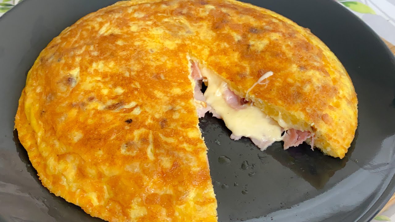 Tortilla de pommes de terre au jambon et fromage - YouTube