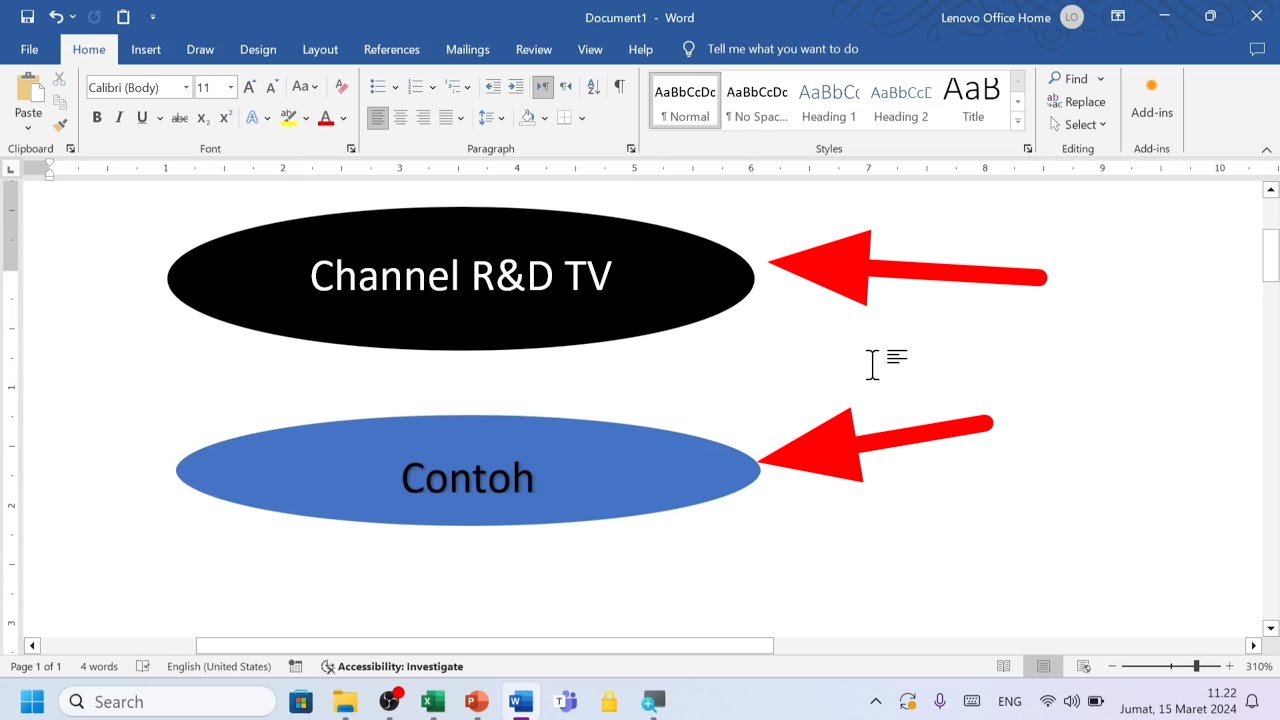 Cara Membuat Tulisan (Text) di Dalam Oval di Microsoft Word - YouTube
