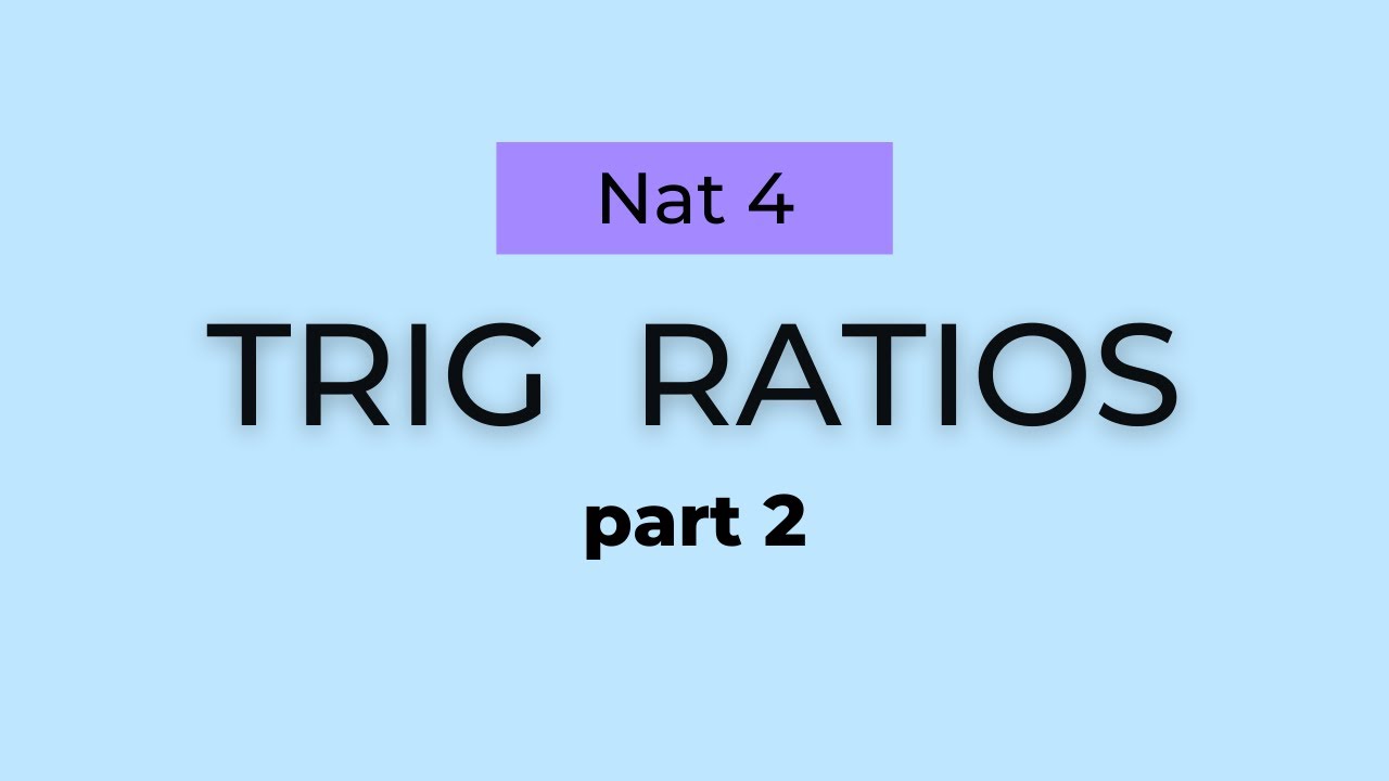 Trig Ratios (Part 2 Examples) - Nat 4 Maths - YouTube