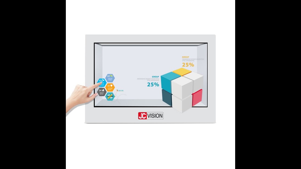 JCVision Transparent LCD Showcase Display - YouTube