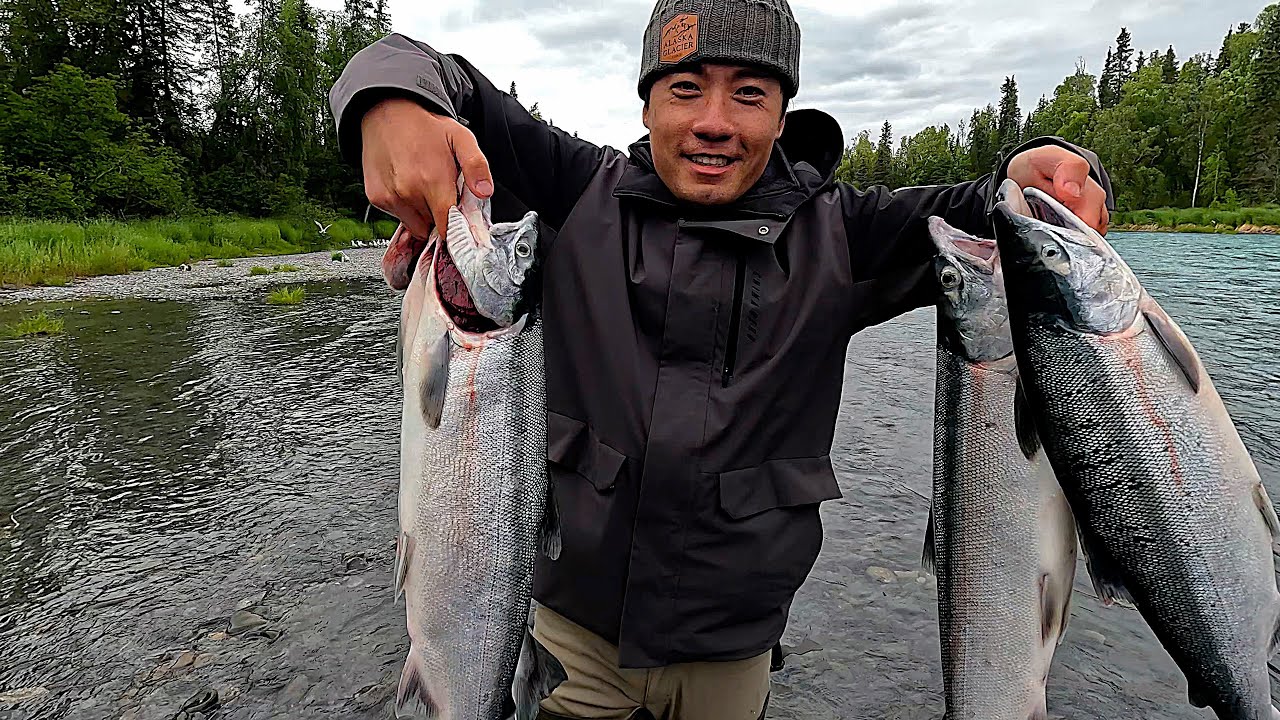 How To Floss Fishing for Sockeye Salmon! Epic Non-Stop Fish Caught on ...