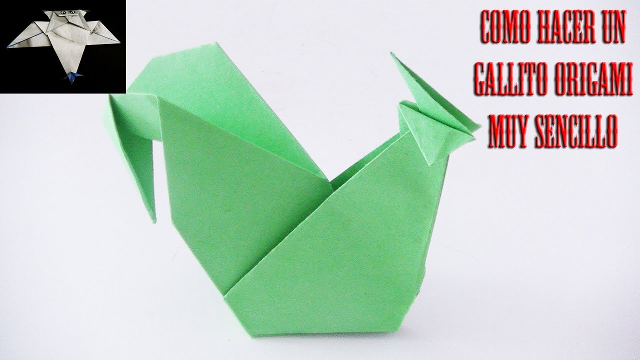 como hacer un gallito de papel en origami muy facil - YouTube