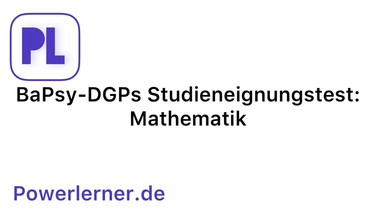 BaPsy-DGPs Studieneignungstest: Mathematik (reupload) - YouTube