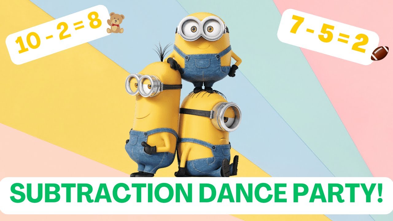 Minions Subtraction Dance Party! Math Movement Learning Activity for ...