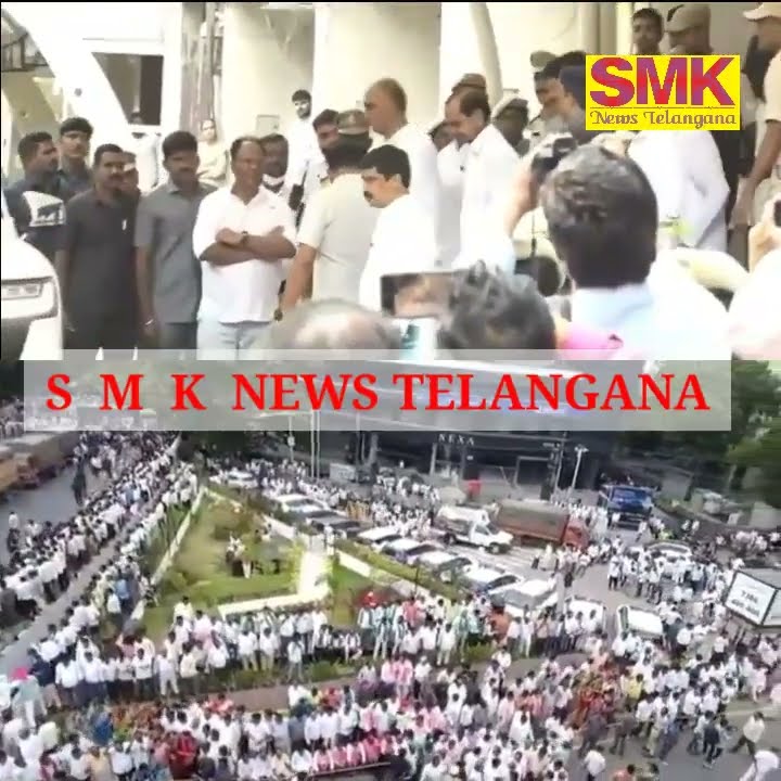 THOUSANDS OF BRS PARTY WORKERS REACHED NEAR THE BRKR BHAVAN,AS BRS ...