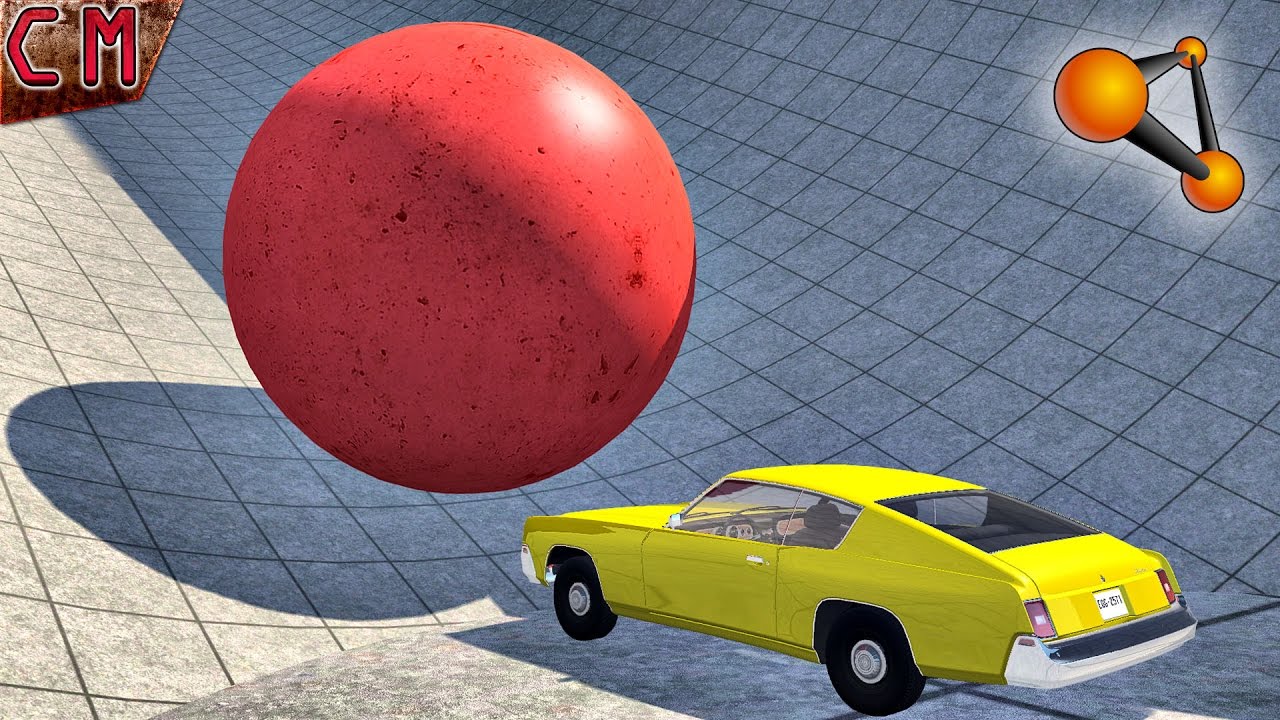 Giant Ball crushing cars BeamNG Drive #2 - YouTube