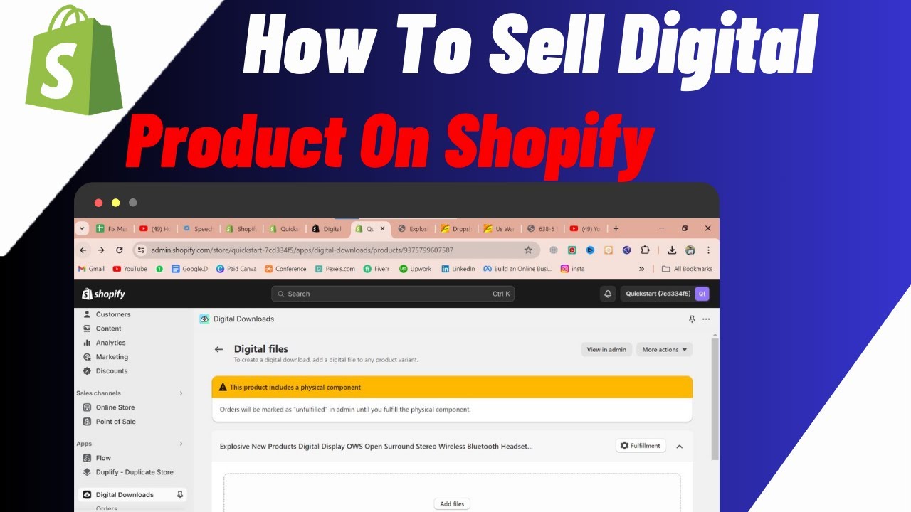 How To Sell Digital Products On Shopify (2024 Free Method) | Setup ...