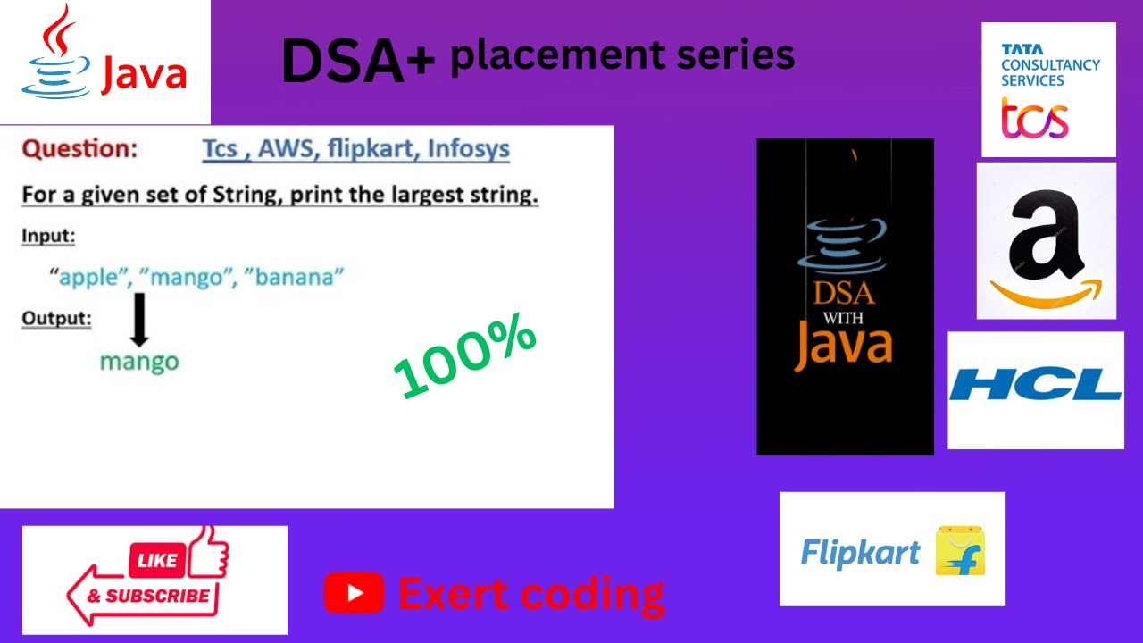 Print Largest String In Java 2023 Java Placement Series 2023 print-largest-string-in-java-2023-java-placement-series-2023