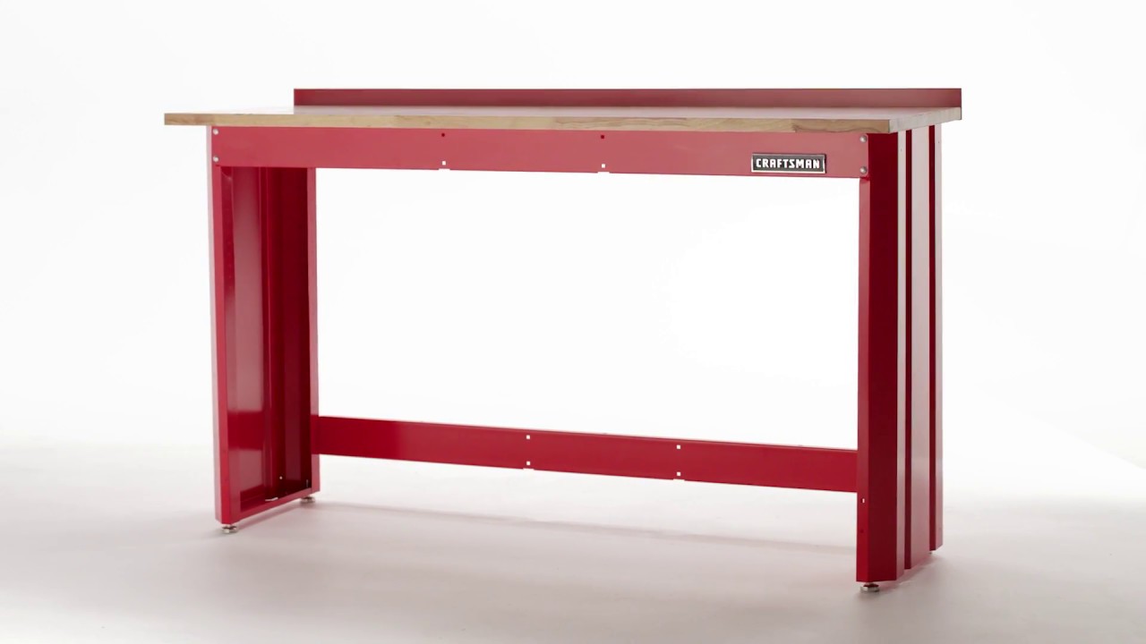 CRAFTSMAN Steel Work Bench w/ Butcher Block Wood Top (72-in W x 41.5-in ...