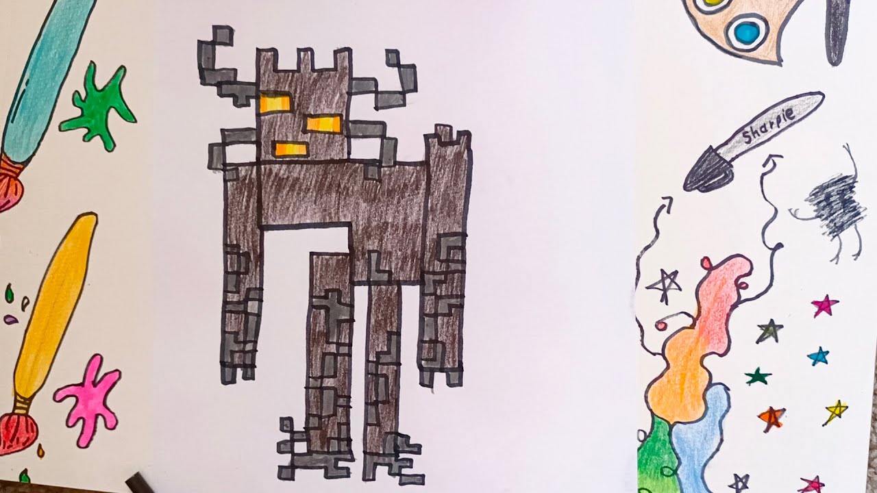 Creaking Minecraft / Super Kids Drawing - YouTube