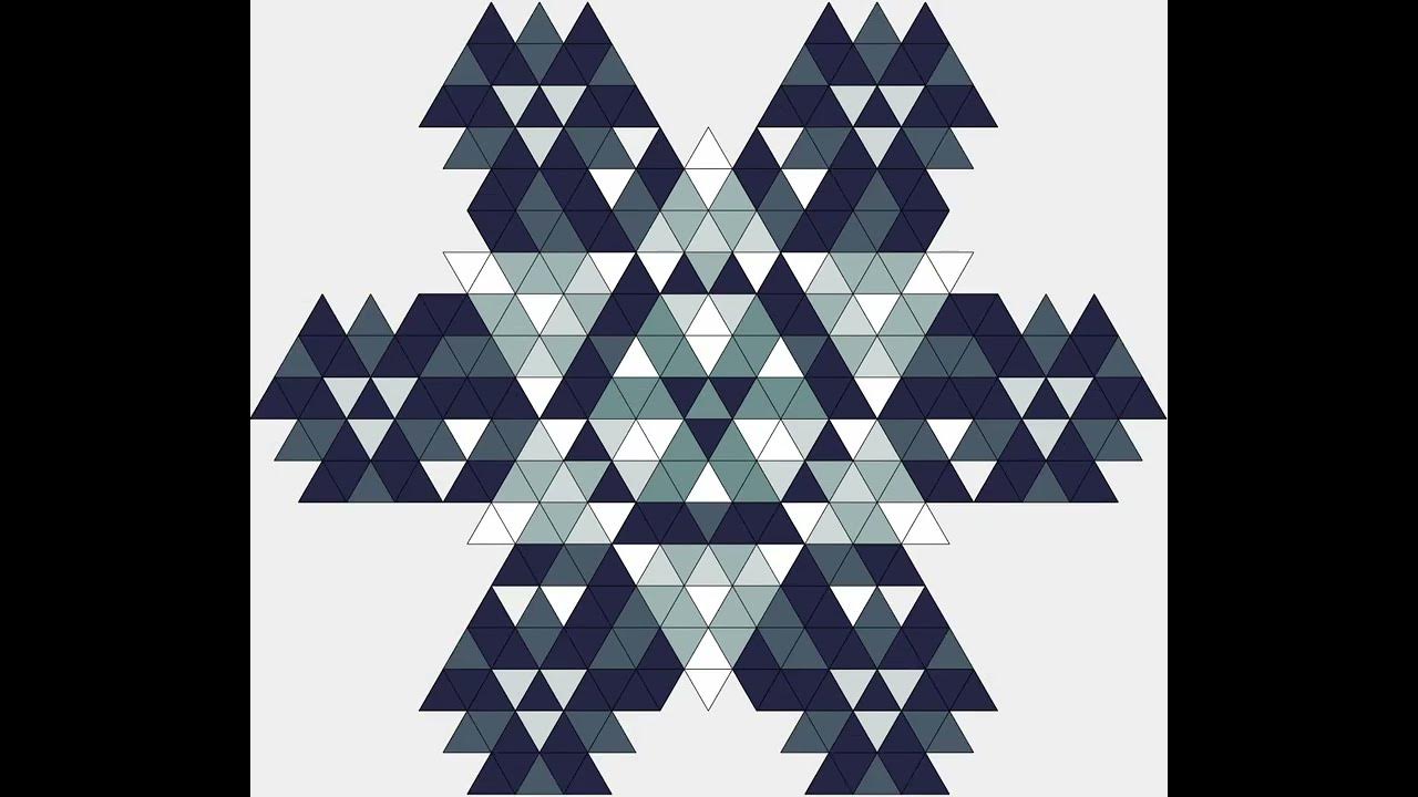 Sum of Neighbours Cellular Automaton, Modulo 7, Grid of Triangles - YouTube
