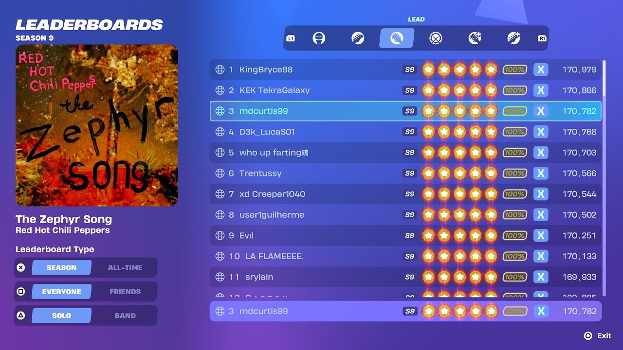 [Fortnite Festival S9] The Zephyr Song Expert Lead 100% FC - YouTube