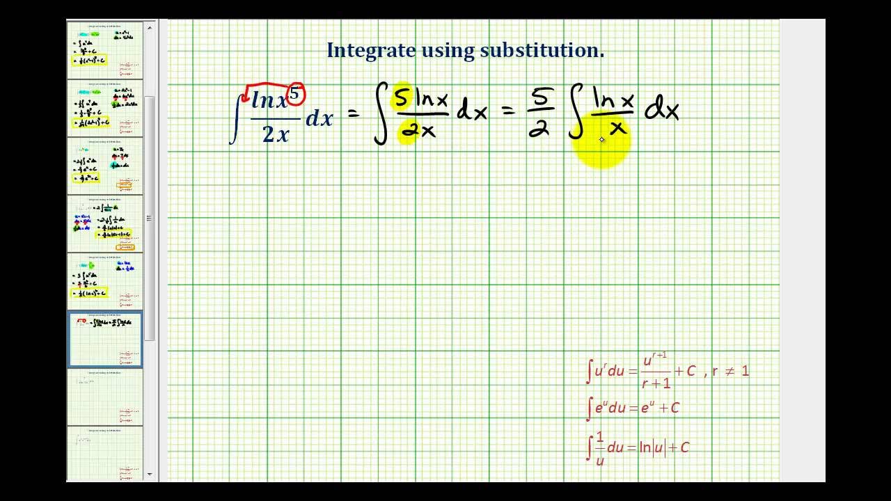 Ex 6: Integration Using Substitution - YouTube