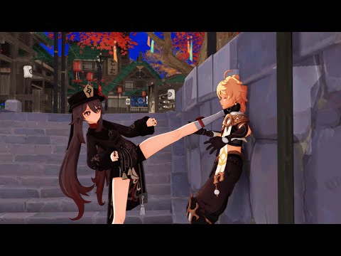 [MMD/Genshin Impact] Hu Tao's kick in the neck