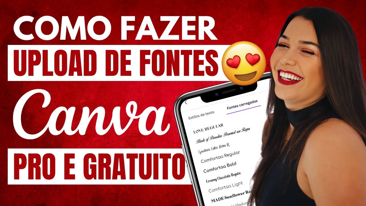 Como fazer UPLOAD de FONTE no CANVA pelo CELULAR | CANVA PRO E GRATUITO - YouTube