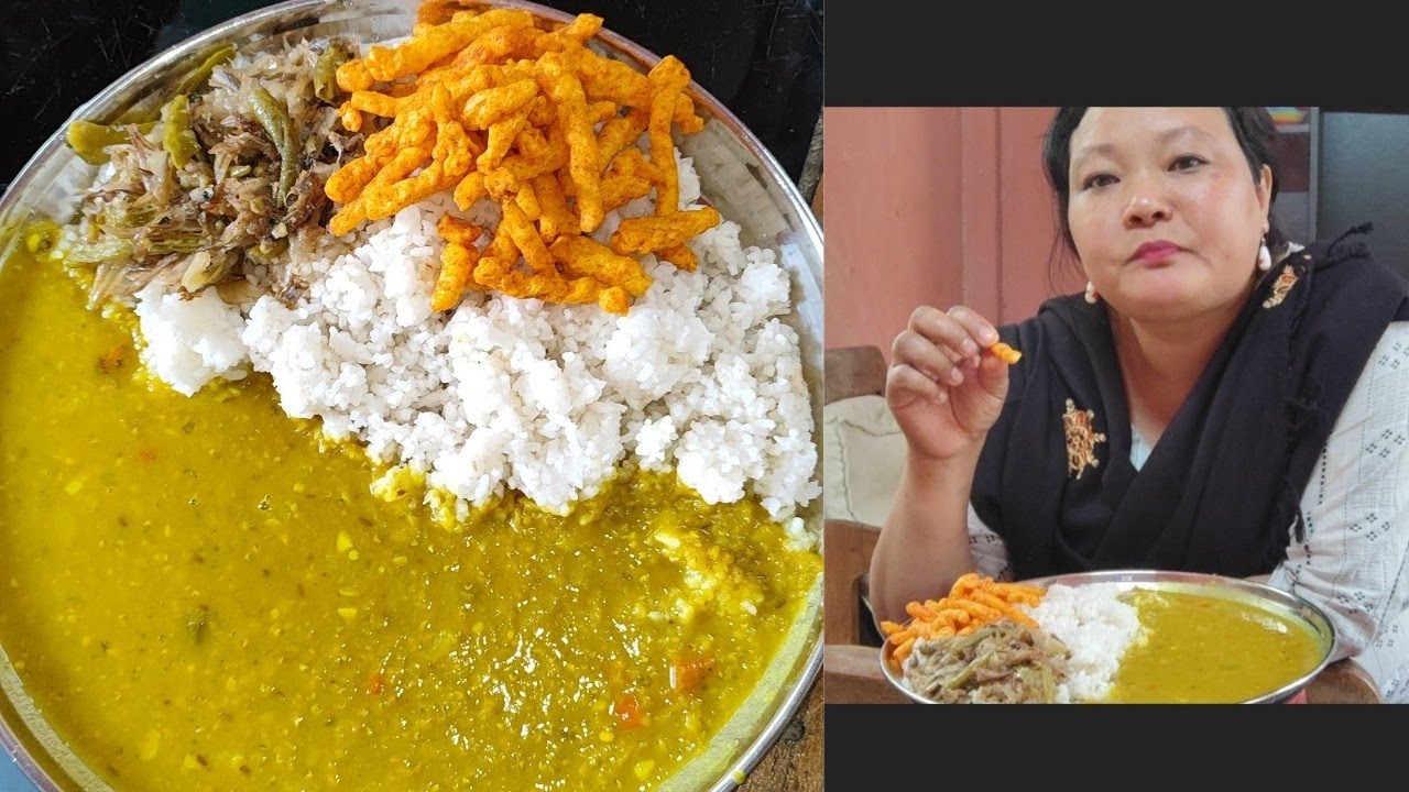 Dal galda mikil aro kurkure ming suk onge chajok#Dal with rice & Rossel ...