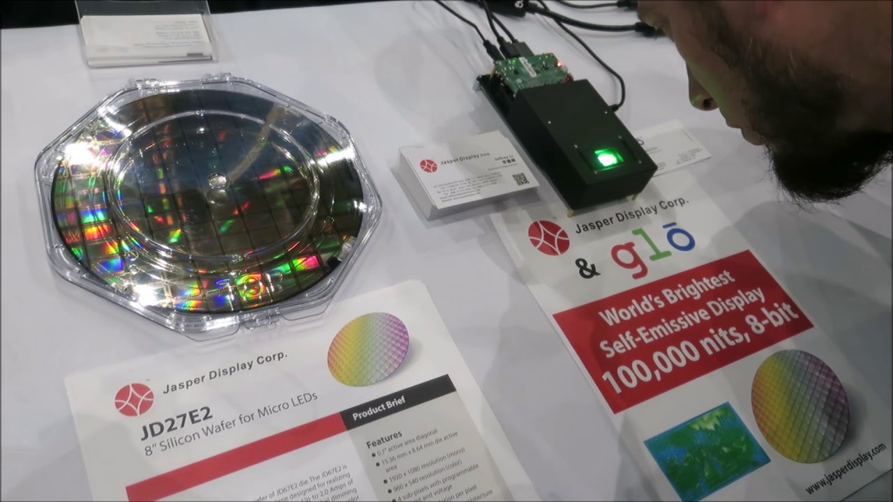 JDC and glo MicroLED microdisplay prototype at SID 2018 - YouTube