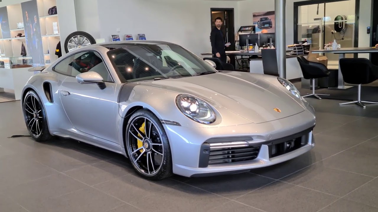 [8k] GT Silver Porsche 992 Turbo S at Porsche Center Danderyd in 8k ...