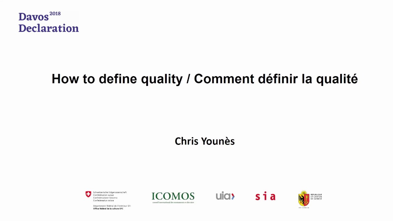 How to define quality / Comment définir la qualité : Chris Younès - YouTube