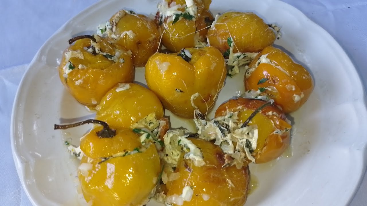 chiles cera rellenos de queso a mi estilo - YouTube