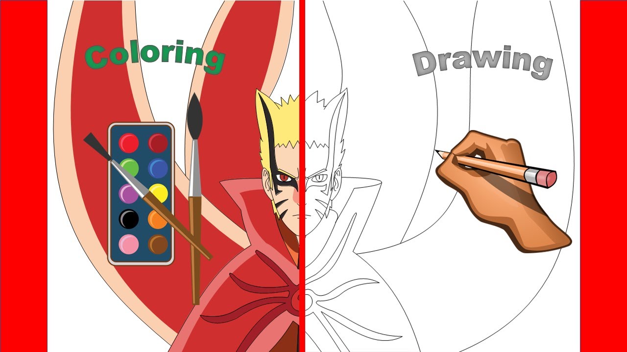 How To Draw Naruto Baryon Mode - Step By Step Drawing - YouTube