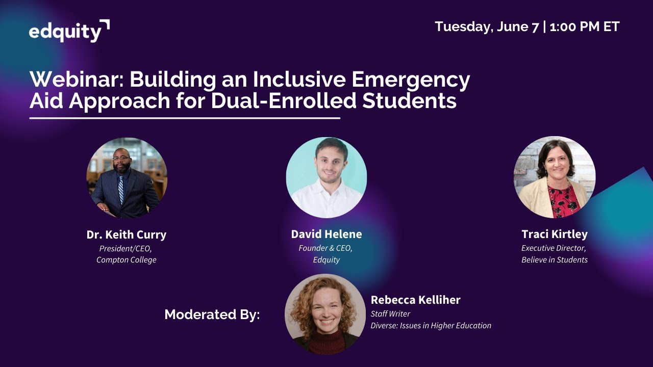 Webinar: Building an Inclusive Emergency Aid Approach for Dual-Enrolled ...
