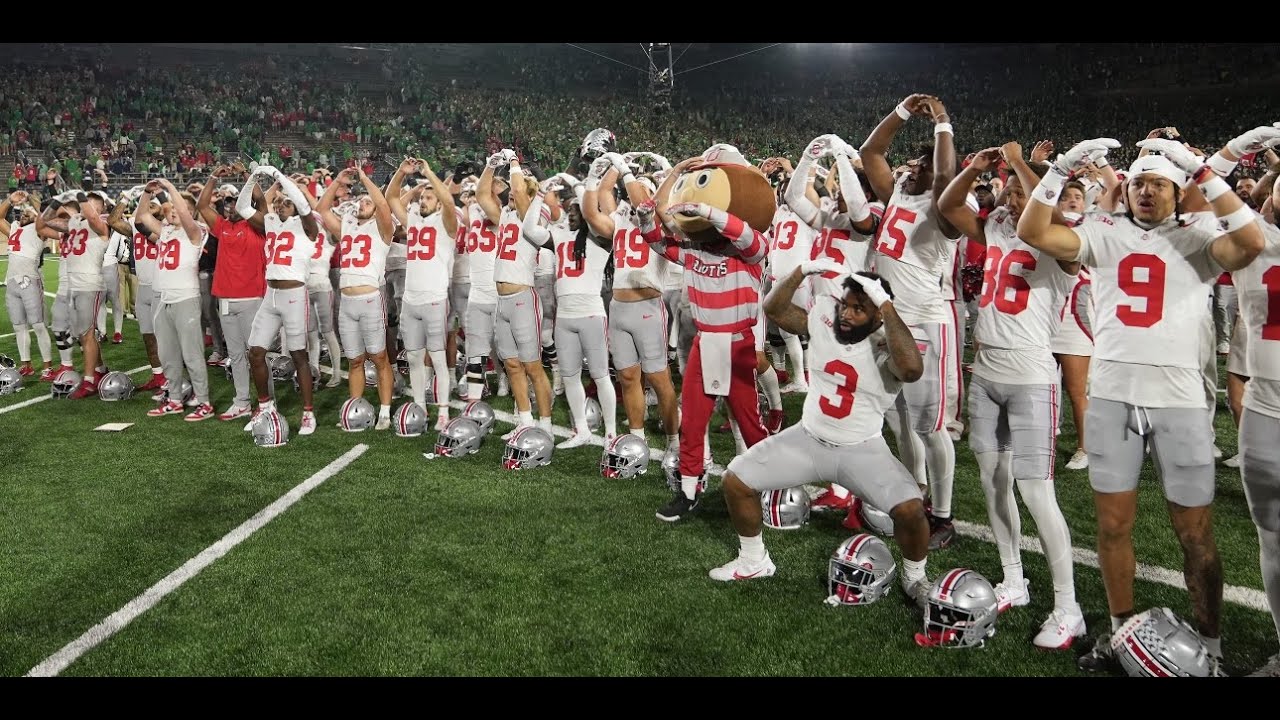 Ohio State celebrates comeback win at Notre Dame with Carmen Ohio - YouTube