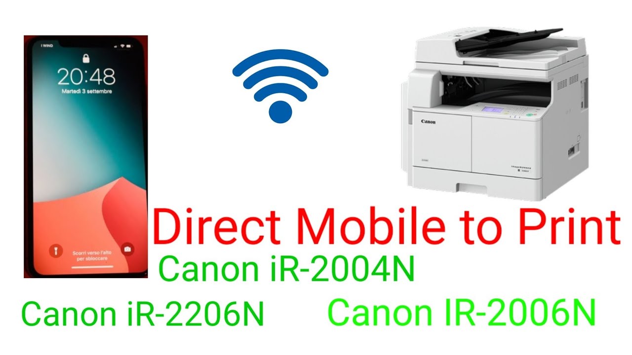 Mobile to printer connect canon IR-2004N/2006N/2206N!! - YouTube