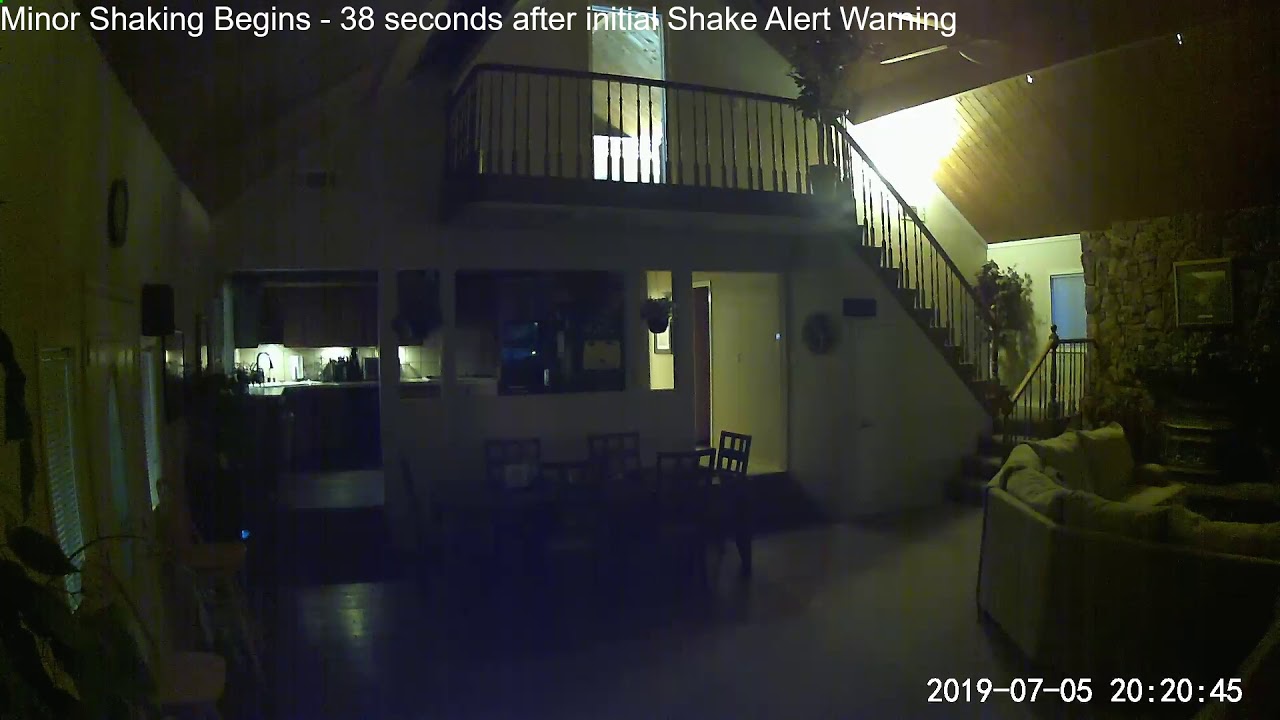 USGS Shake Alert (Customized) - 7.1 Ridgecrest Earthquake from Big Bear ...