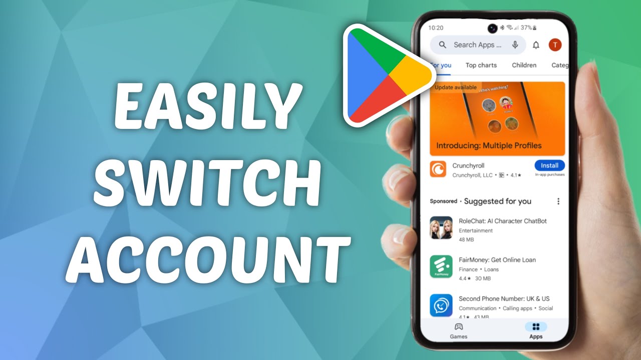 How to QUICKLY Switch Google Account in Google PlayStore - YouTube