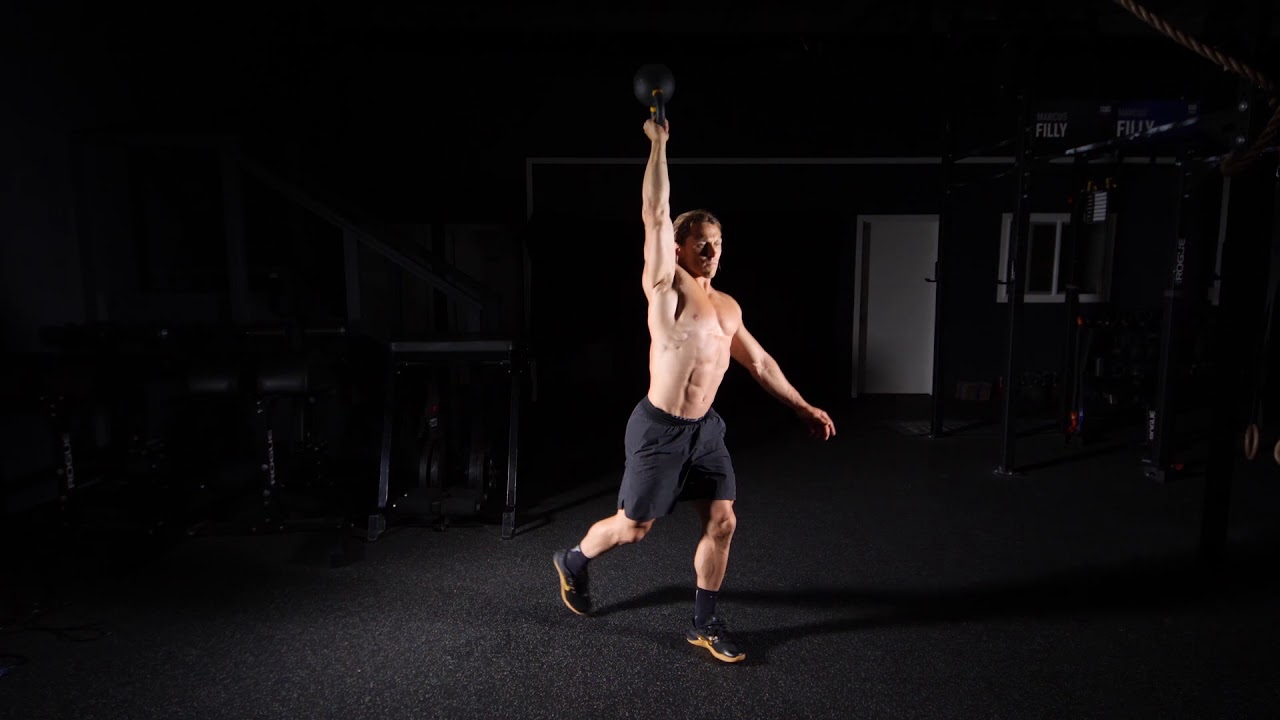 Single Arm Overhead Bottoms Up Kettlebell Reverse Lunge - YouTube