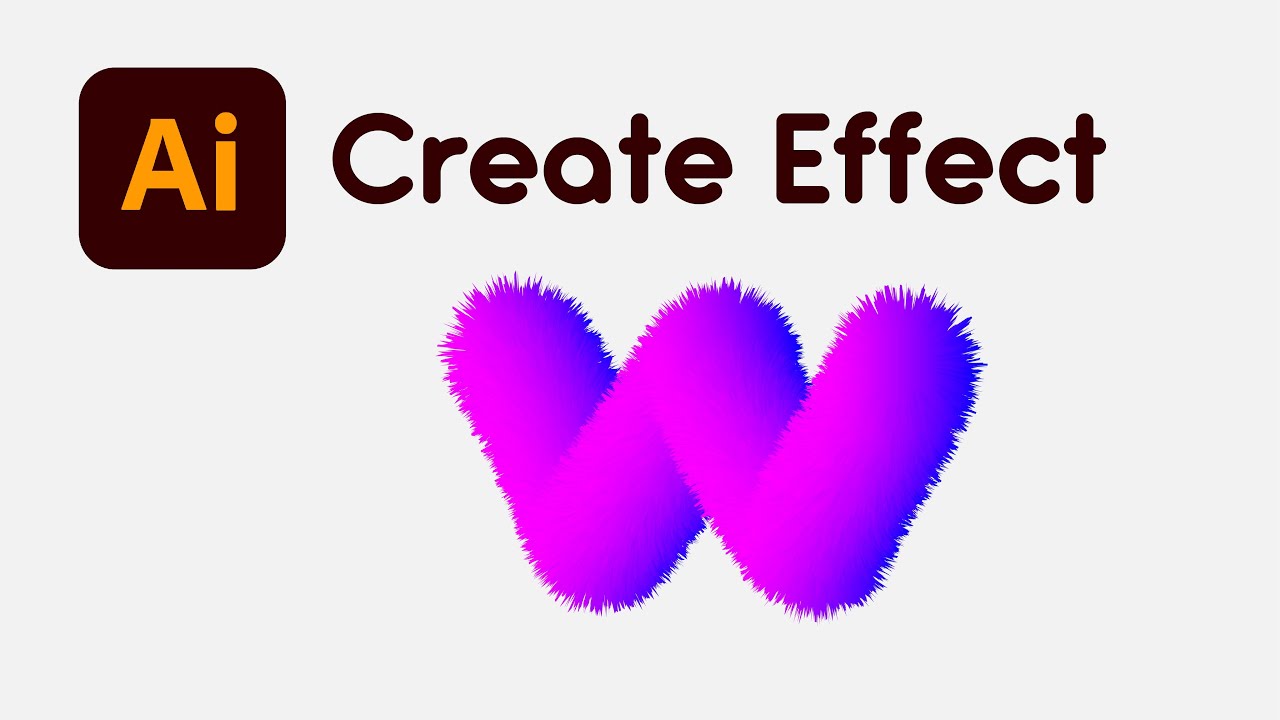Hairy Text Effect Adobe Illustrator Tutorial Youtube