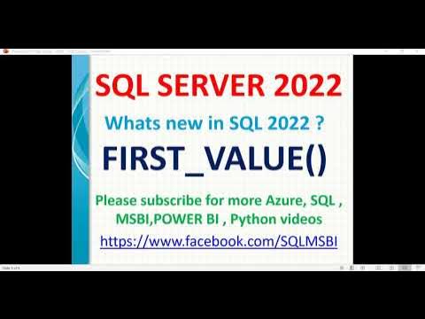 SQL 2022 Tutorials | SQL 2022 new features | First value in SQL 2022 ...