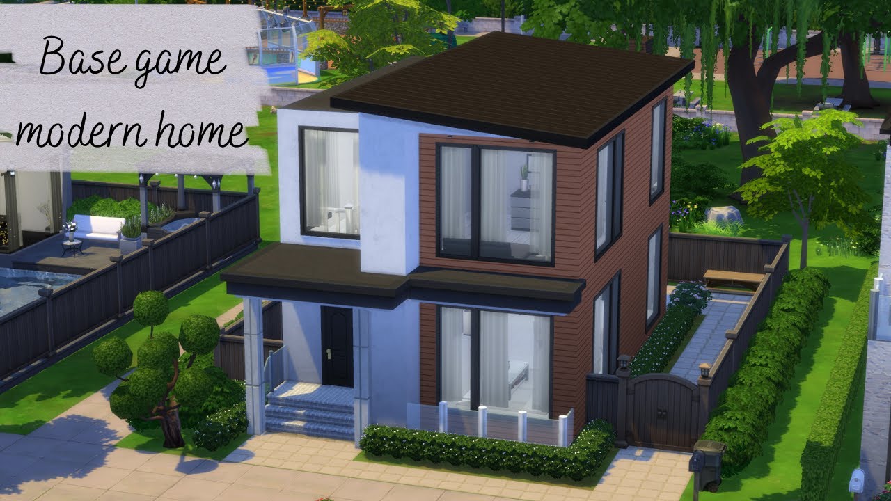 Sims 4 | Base Game Modern Home Speed Build | No CC - YouTube