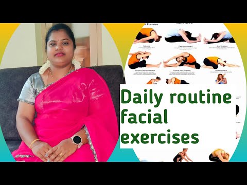 Daily routine facial exercises for glowing skin/Double chin excercise ...
