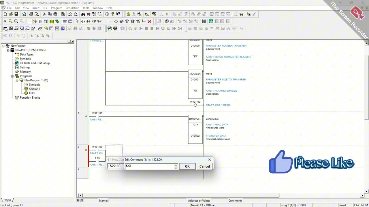 OMRAN PLC CX-PROGRAMMER [ READ SERVO PARAMETER]. - YouTube