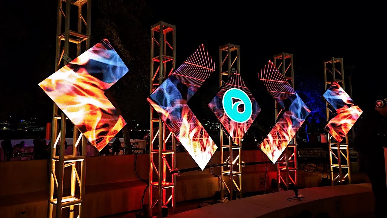 Creative LED Video wall design: Chevron Diamond Pattern behind DJ - YouTube
