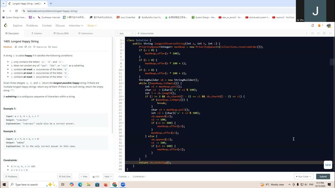 1405. Longest Happy String - YouTube