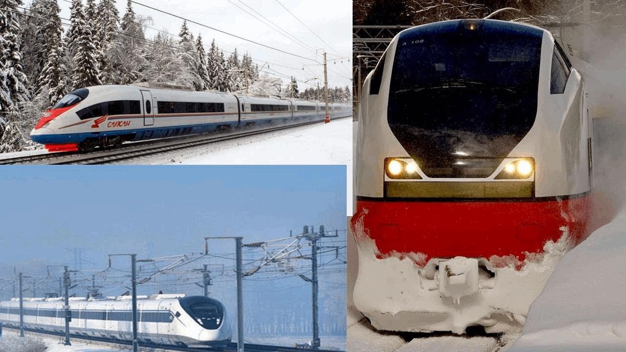 the trains keep racing in winter and snow - YouTube