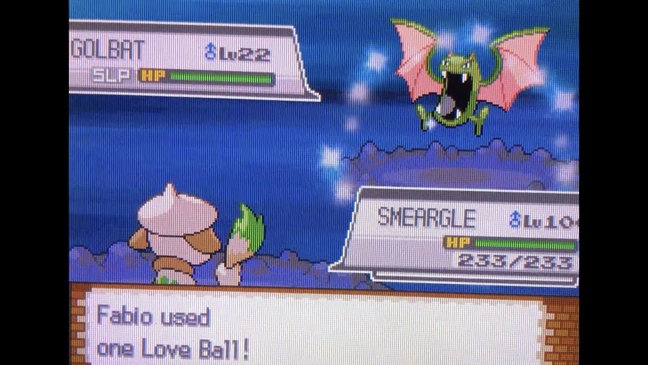 Shiny Golbat on Pokemon HeartGold after 20,806 RE's - YouTube