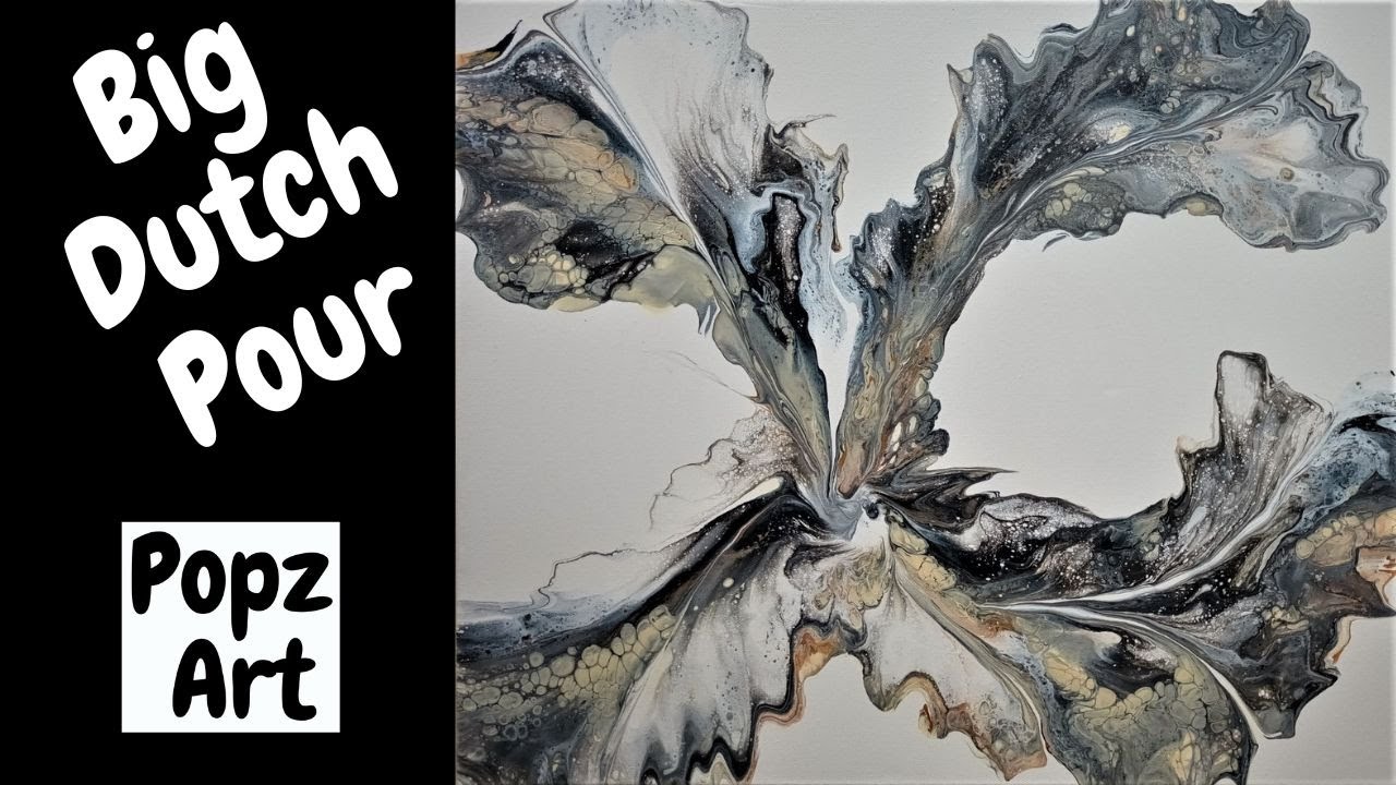 Black and Gold on large canvas - Fantastic result – Dutch Pour # ...